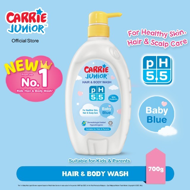 CARRIE JUNIOR pH5.5 Hair & Body Wash - Baby Blue (700g/475g) | Shopee Malaysia
