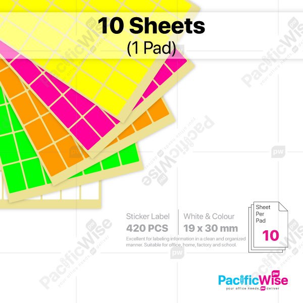 Rectangle Sticker Label/Label Pelekat Segi Empat/Sticker Label/19mm x ...