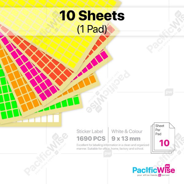 Rectangle Sticker Label/Label Pelekat Segi Empat/Sticker Label/9mm x ...