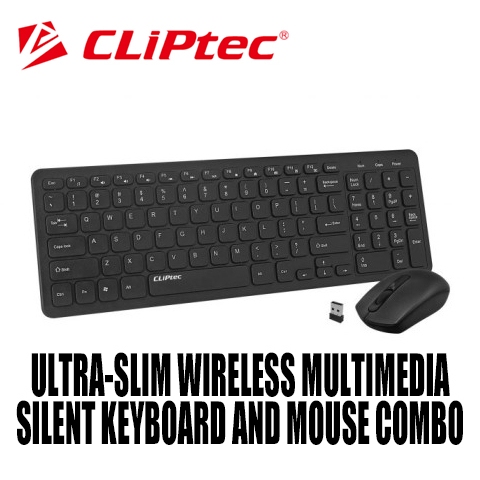 CLIPTEC RZK363 ULTRA-SLIM WIRELESS SILENT KEYBOARD AND MOUSE COMBO ...