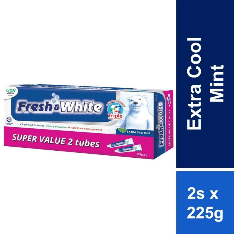 Fresh & White Toothpaste 2×225g MFG:2023 | Shopee Malaysia