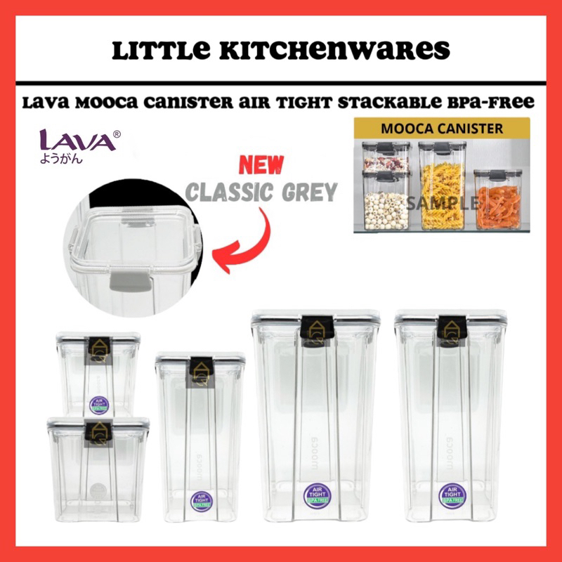 LAVA Mooca Canister Air Tight & Stackable BPA-Free Plastic Food ...
