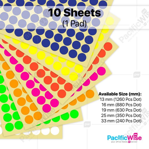 Round Sticker Label/Label Pelekat Bulat/Sticker Label (10 Sheets x 1 ...