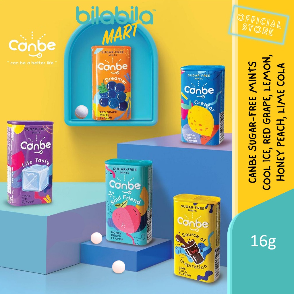 canbe ZERO Sugar Candy Mints (16g) Cool Ice, Lime Cola, Fresh Lemon ...