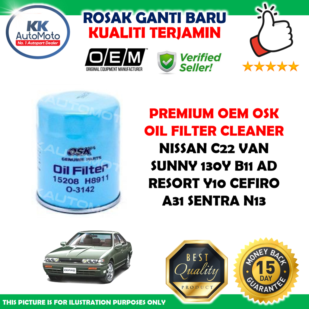 OSK O-3142 Nissan C22 Van Sunny 130Y B11 AD Resort Y10 Cefiro A31 Sentra N13 Premium OEM Oil ...
