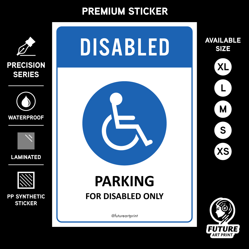 Disabled OKU Parking. Premium Sticker Sign Notice Signage. Handicapped ...