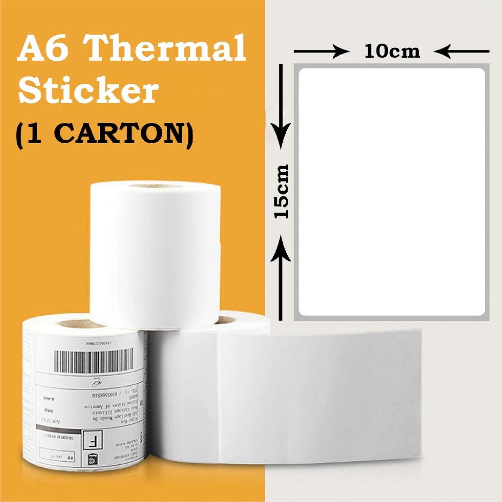 1 Carton 350pcs King Roll Thermal Sticker A6 Paper Roll Airway Bill ...