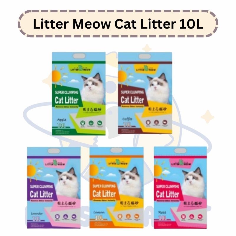 Litter Meow NATURAL CLAY CLUMPING LITTER 10L | Shopee Malaysia
