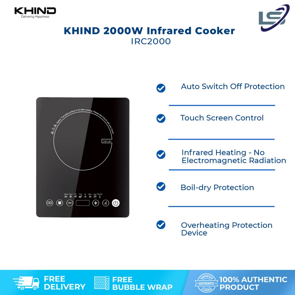 KHIND 2000W Infrared Cooker IRC2000 | 6 Functions in 1 | Touch Screen ...