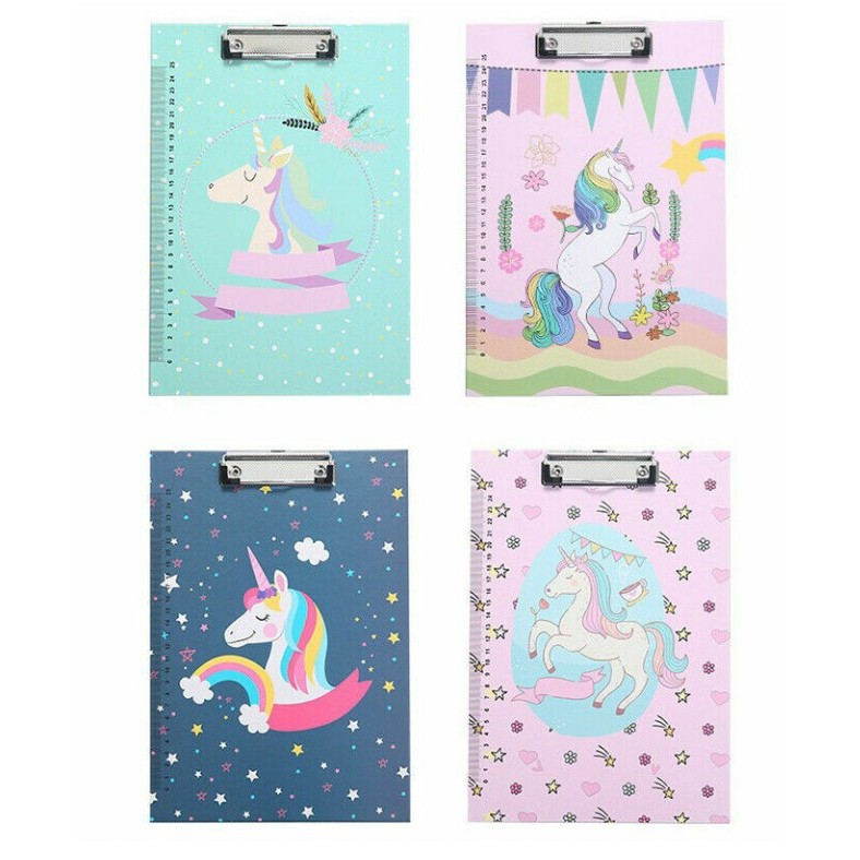A4 Unicorn Clip Board Paper Files / Cute cartoon clipboard folder file ...