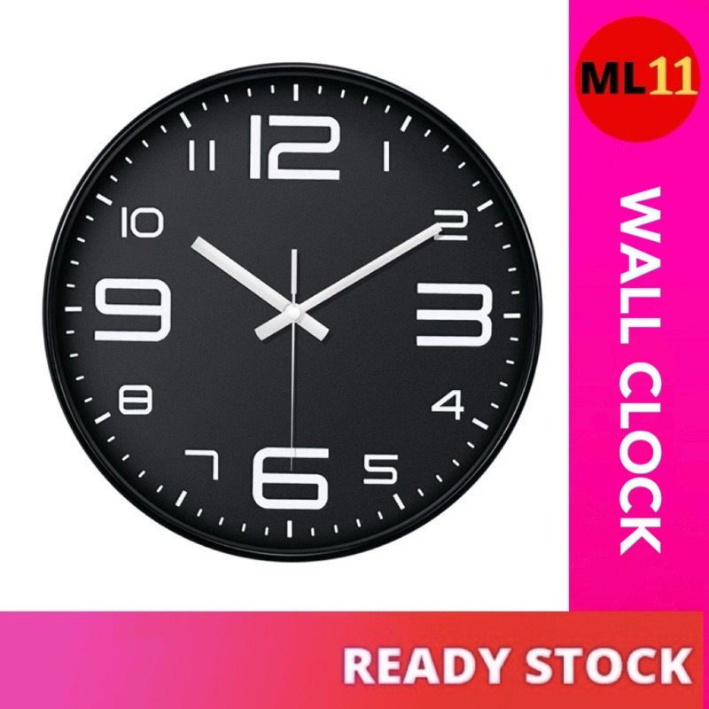 (29cm) Japan Quartz Movement Modern Jam Dinding Wall Clock Digital ...