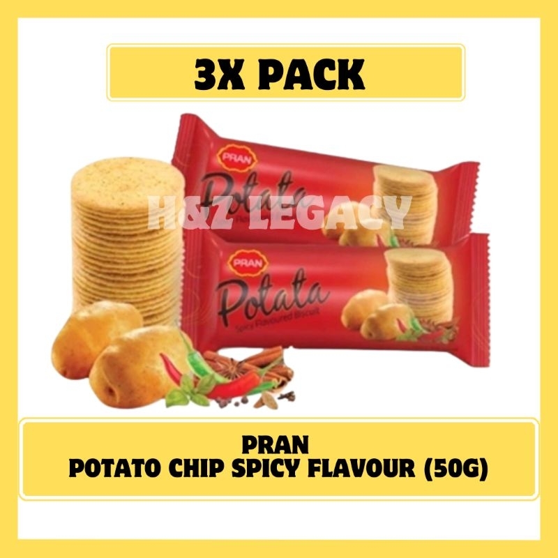 PRAN TRIAL 3PCS / 24PCS BORONG POTATO CHIPS SPICY FLAVOUR (50g ...
