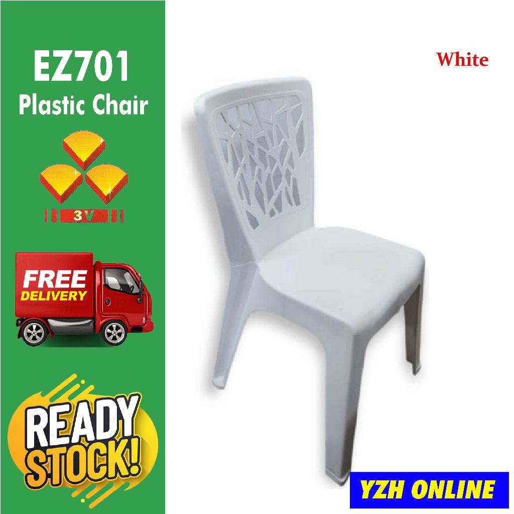 [Free Hantar] 3V Plastic Chair Ez701 10 colour choices / Solid Chair ...