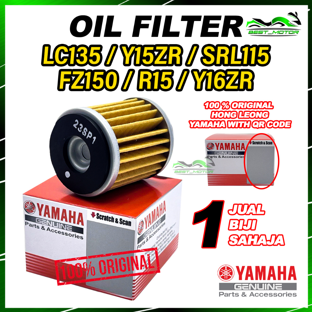 YAMAHA OIL FILTER 100% ORIGINAL Y15 / LC135 / R15 / FZ150 / SRL115 ...