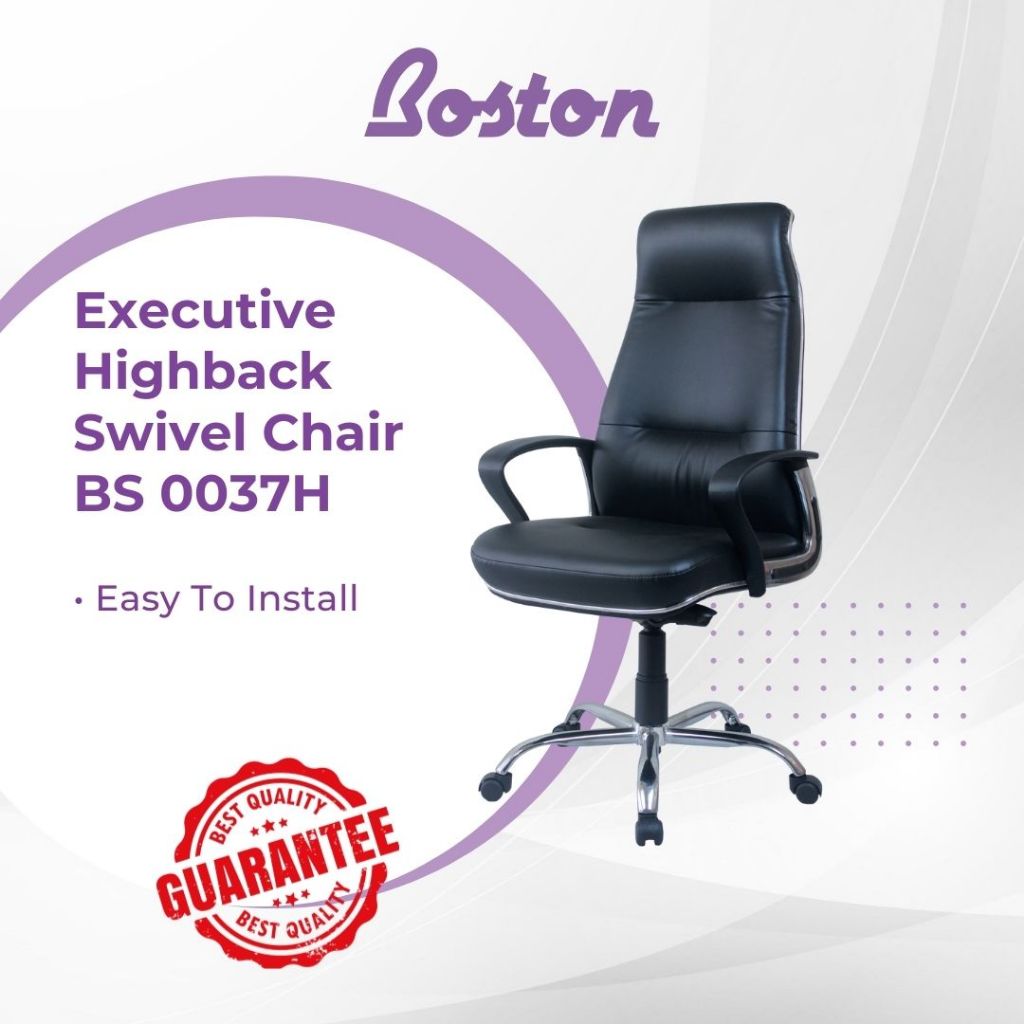 Boston Swivel Executive Office Highback Chair (BS 0037H)–Highback PVC ...