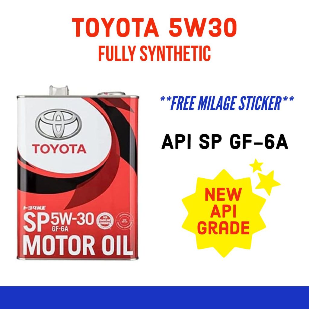 【100% ORIGINAL】TOYOTA 5W30 ENGINE OIL (4L) MINYAK HITAM FULLY SYNTHETIC ...