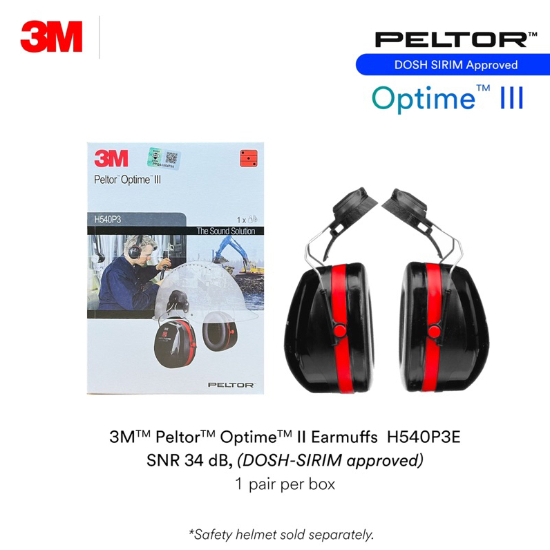 3M H540P3E Peltor Optime II Helmet Attached Safety Earmuffs SNR 34 dB ...