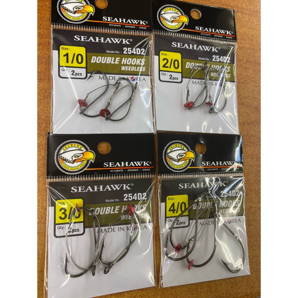 SEAHAWK DOUBLE HOOK WEEDLESS 254D2 (2 set) Value Pack!! | Shopee Malaysia
