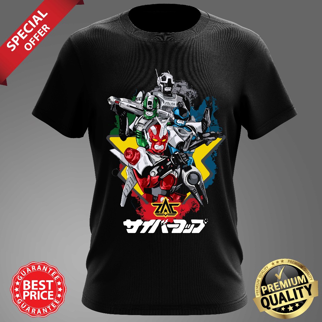 BAJU CYBERCOPS RETRO JAPANESE ROUND NECK T-SHIRT | Shopee Malaysia