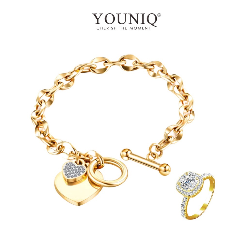 YOUNIQ Moeto & Miss Diva 18K Gold/Rose Gold/Silver Titanium Bracelet ...
