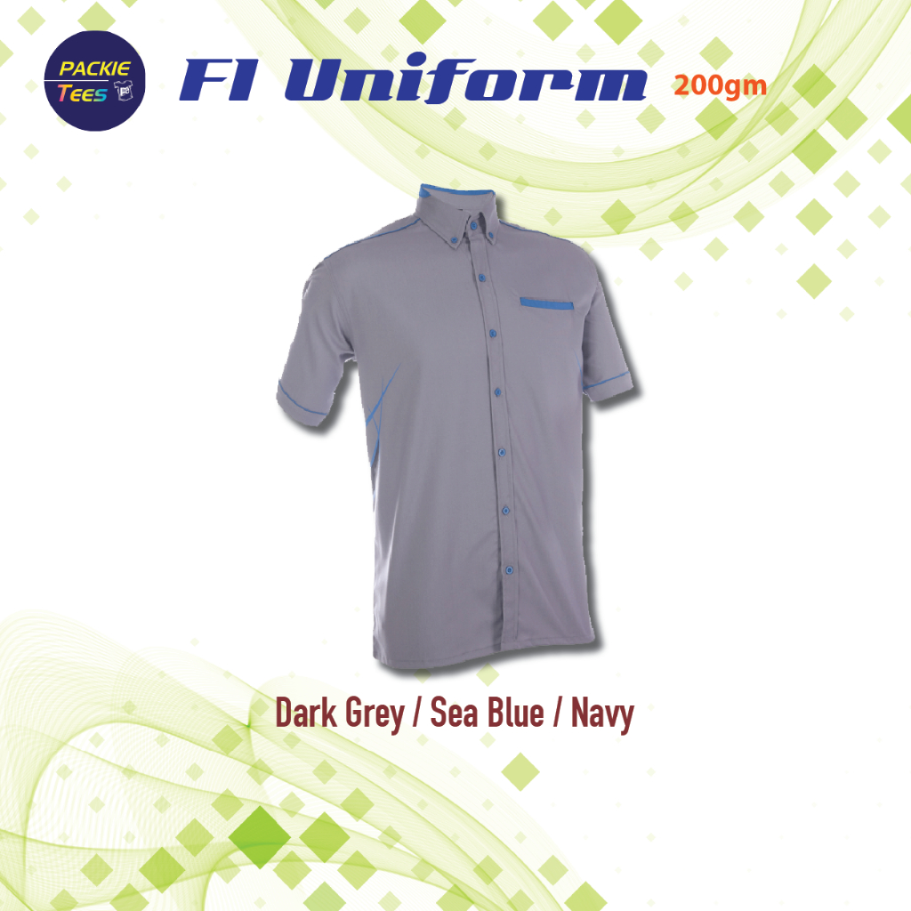 CORPORATE UNIFORM DARK GREY/SEA BLUE/NAVY BLUE 65% POLYESTER/35% ...
