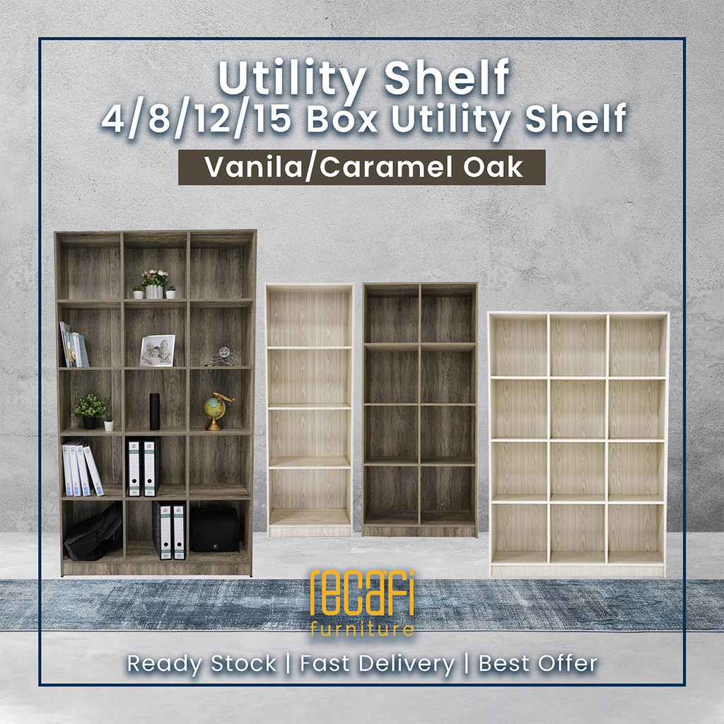 Recafi Furniture 4/8/12/15 Box Book Shelf Rack | Utility Shelf | Office ...