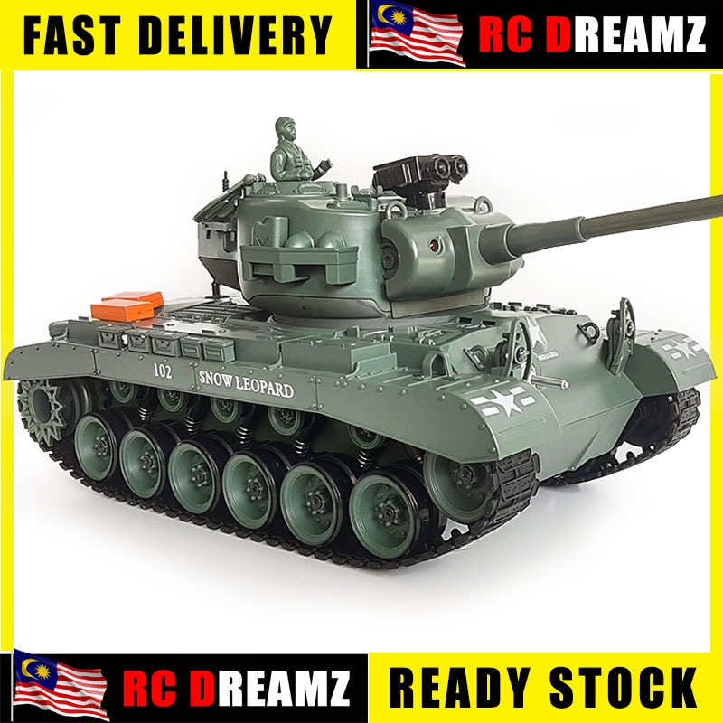 Snow Leopard RcTank 2.4G Remote controlTank Military Kereta Kebal 1/18 ...