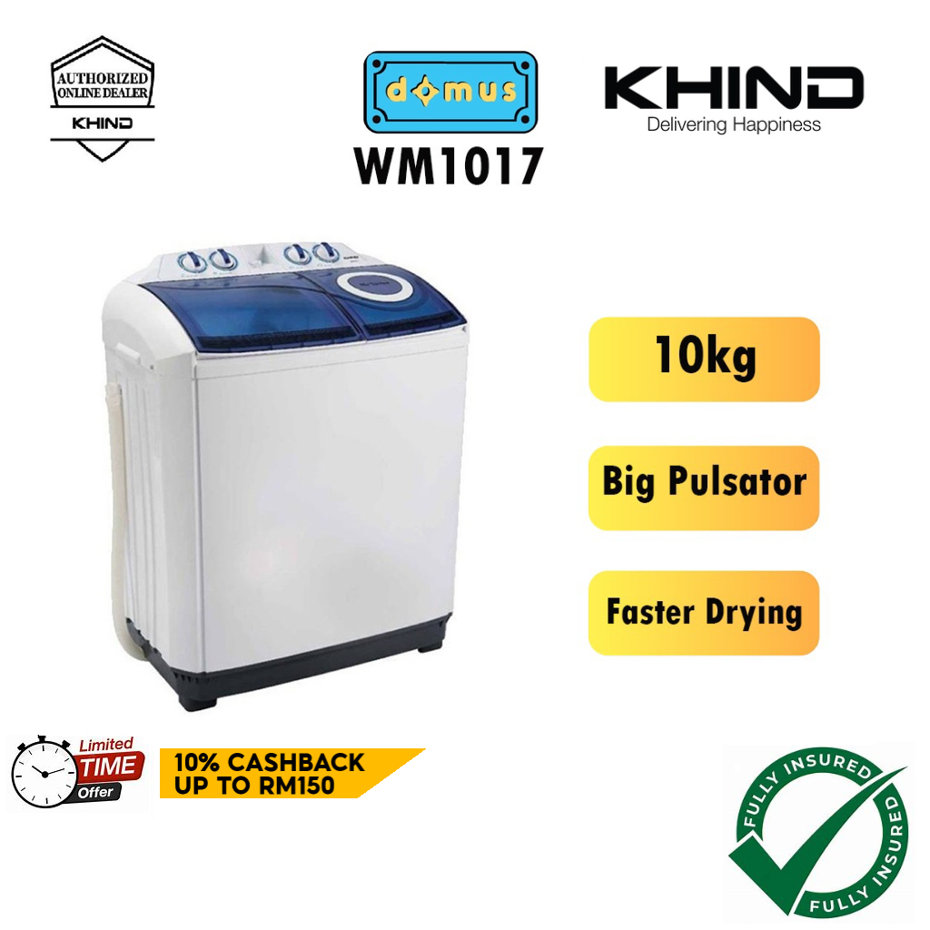 Khind Semi Auto Washing Machine 10kg Twin Tub Washer Mesin Basuh Manual ...
