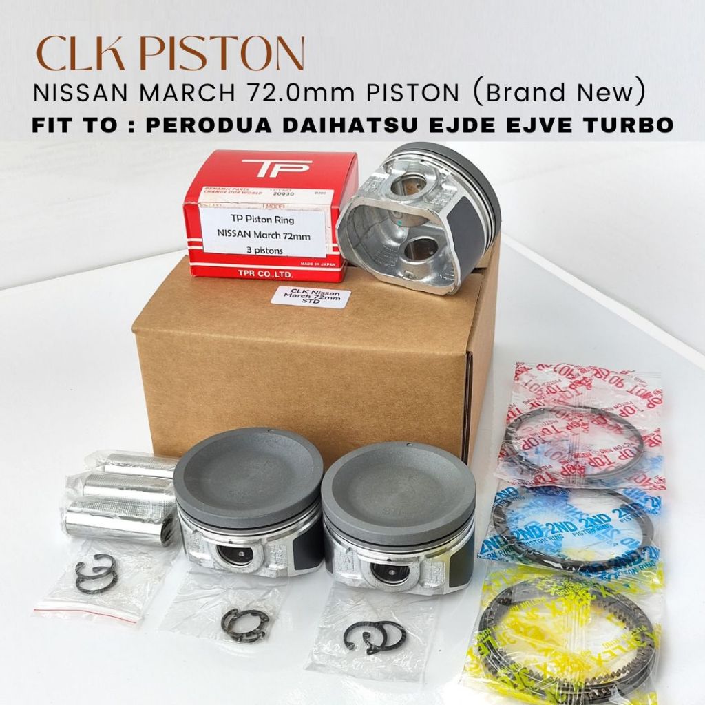 Brand New CLK Piston - Nissan March 72mm 72.5mm 73mm low comp fit 1.0L ...