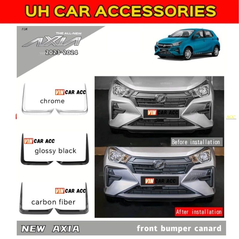 PERODUA AXIA 2023 FRONT BUMPER CANARD | Shopee Malaysia
