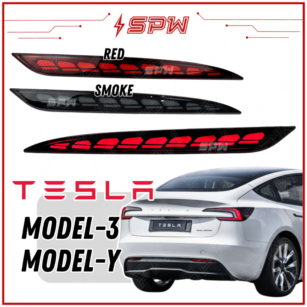 Tesla Model 3 / Model Y Rear Bumper Reflector LED Reflector Daylight ...