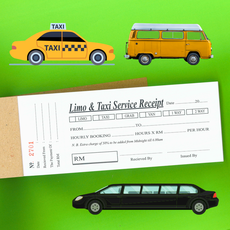 1 Buku Resit Servis untuk Van, Taxi, Grab, Limo (1 way & 2 way ...