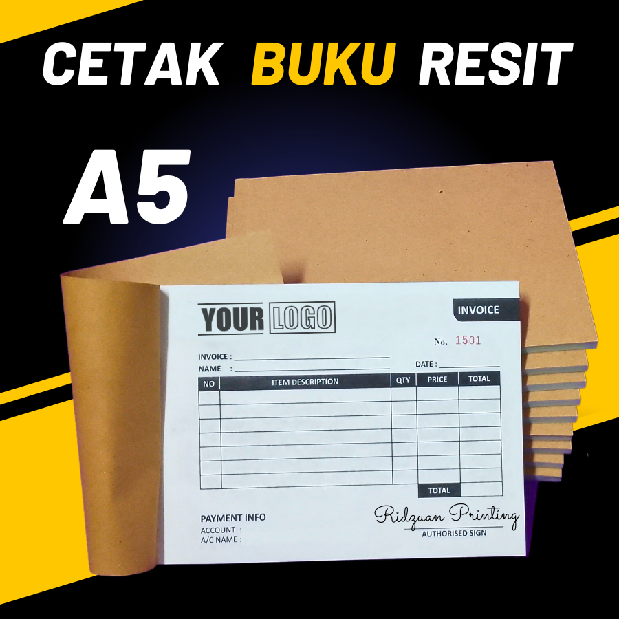 Cetak Buku Resit / Reciept Book / Invoice / Kupon / Tiket / Resit Rasmi ...