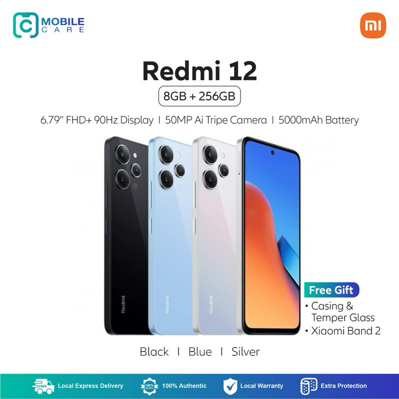Redmi 12 8GB+256GB (1Year Warranty By Xiaomi Malaysia) | Shopee Malaysia
