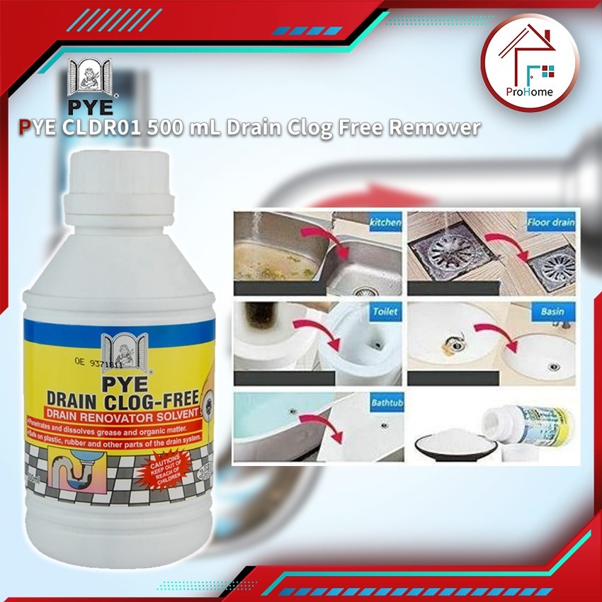 PYE 500mL Drain-clog Free Drain Renovator Powder Solvent/ Toilet Drain ...