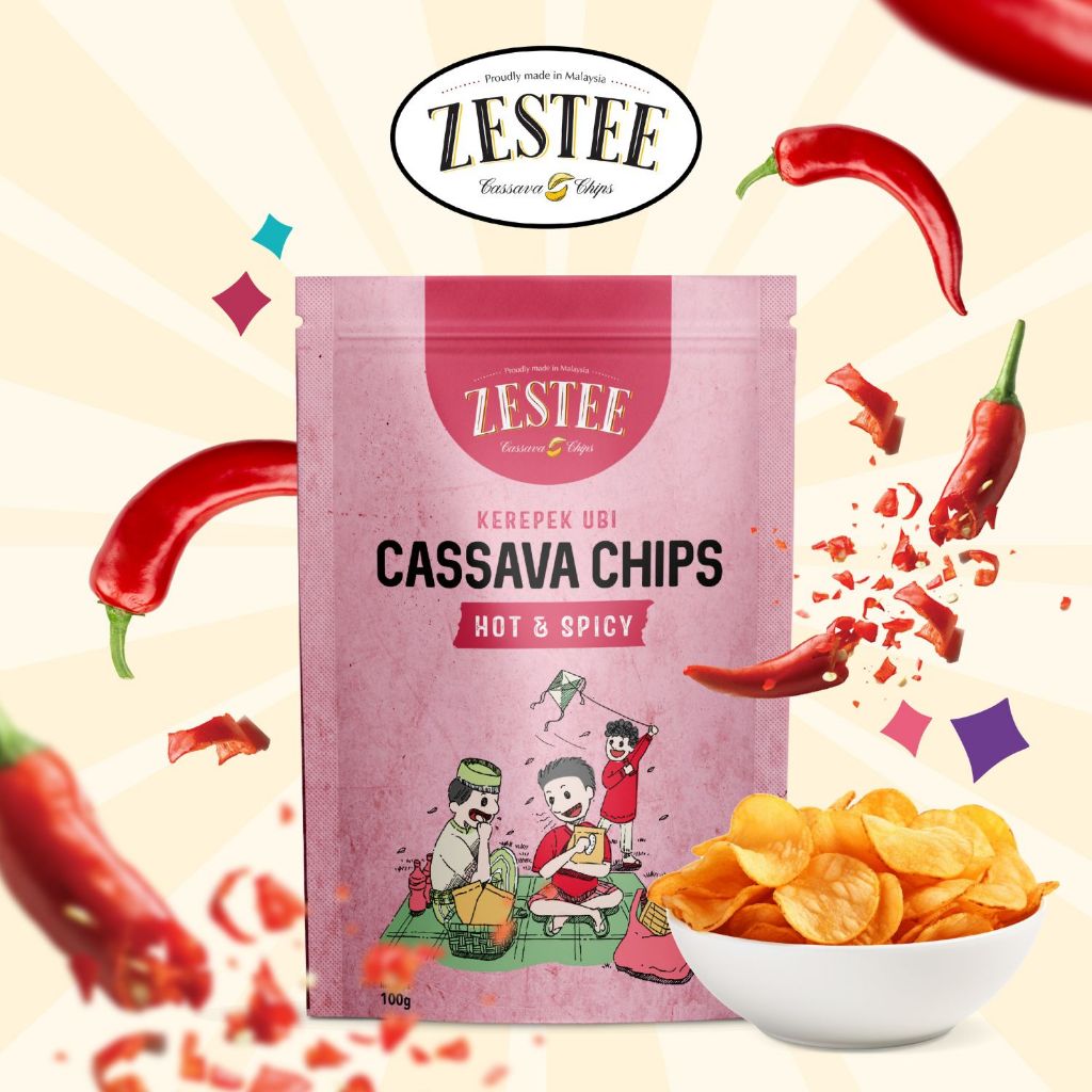 ZESTEE Premium Hot & Spicy Cassava Chips (100g) | Shopee Malaysia