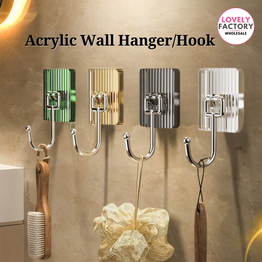 Luxury Square Acrylic Self Adhesive Hooks Heavy Duty Wall Hook ...
