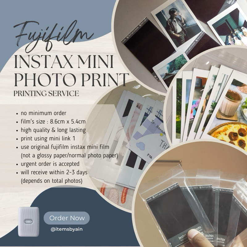 [PRINTING SERVICE] FUJIFILM INSTAX MINI PHOTO PRINT | Shopee Malaysia