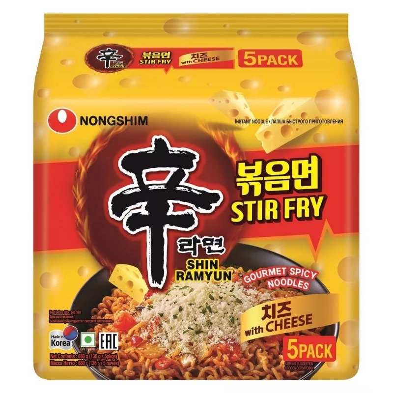 NONGSHIM Shin Stir Fry Cheese Ramyun (HALAL) 5s x 136g | Shopee Malaysia
