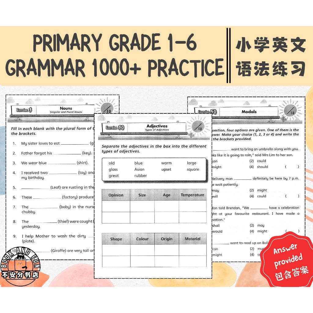 (PDF) Primary English Grammar 1000+ Practice For Primary Grade 1 to 6 ...