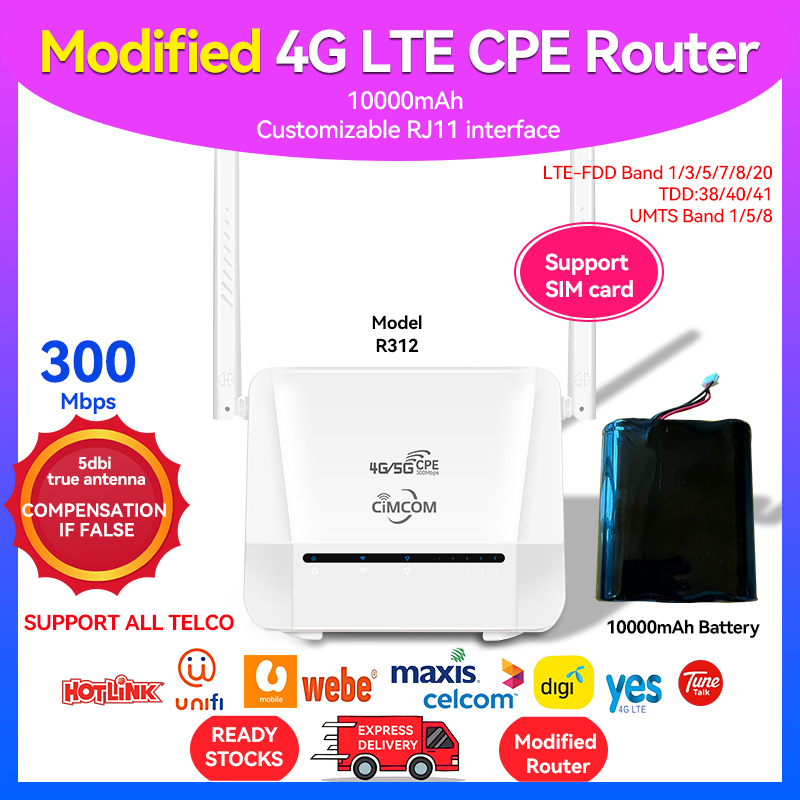 R312 Router 4G wifi Modem modified router 3G 4G LTE WiFi Modem Home Unllimited Hotspot with ...