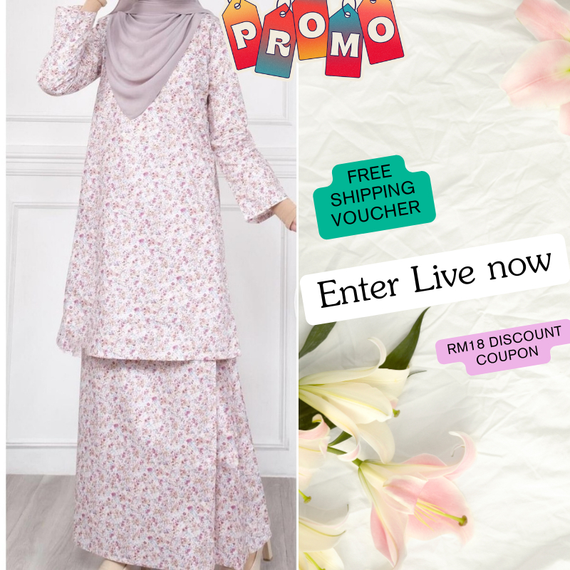 CORAK BARU MODERN Baju Kurung Sets (Slim Fit ) Baju Kurung Bunga Pahang ...