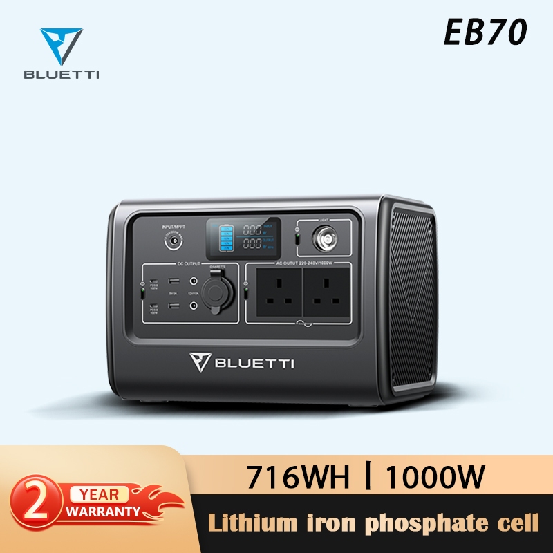 BLUETTI EB70 Power Station 1000W 716Wh Portable power supply Emergency power 224000mAh 电源 power ...