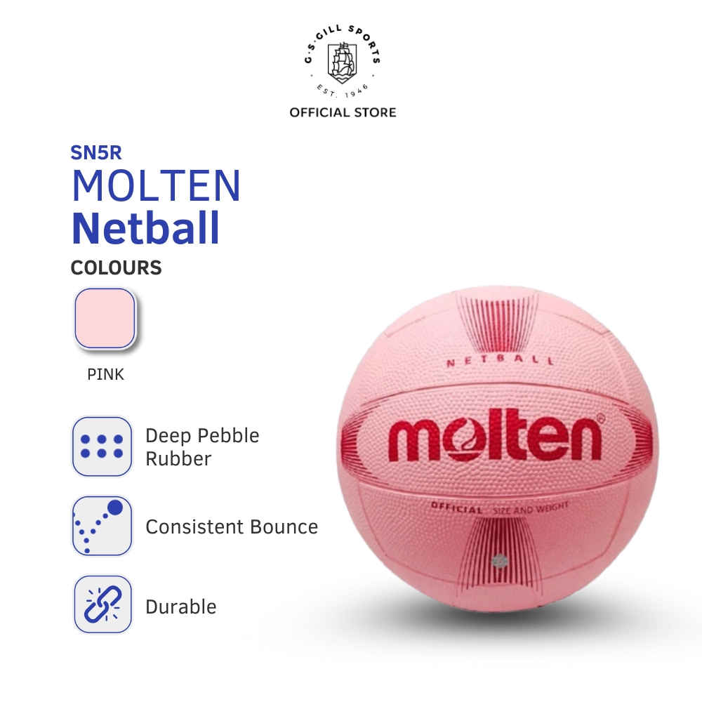 Molten SN5R Netball Size 5 Training Net Ball Deep Pebble Rubber ...