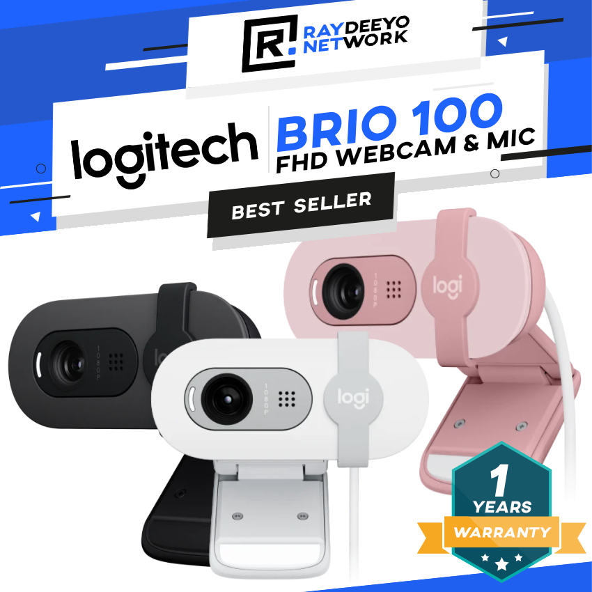 Logitech Brio 100 FHD Webcam [Built-in Mic/Auto-Light Balance ...