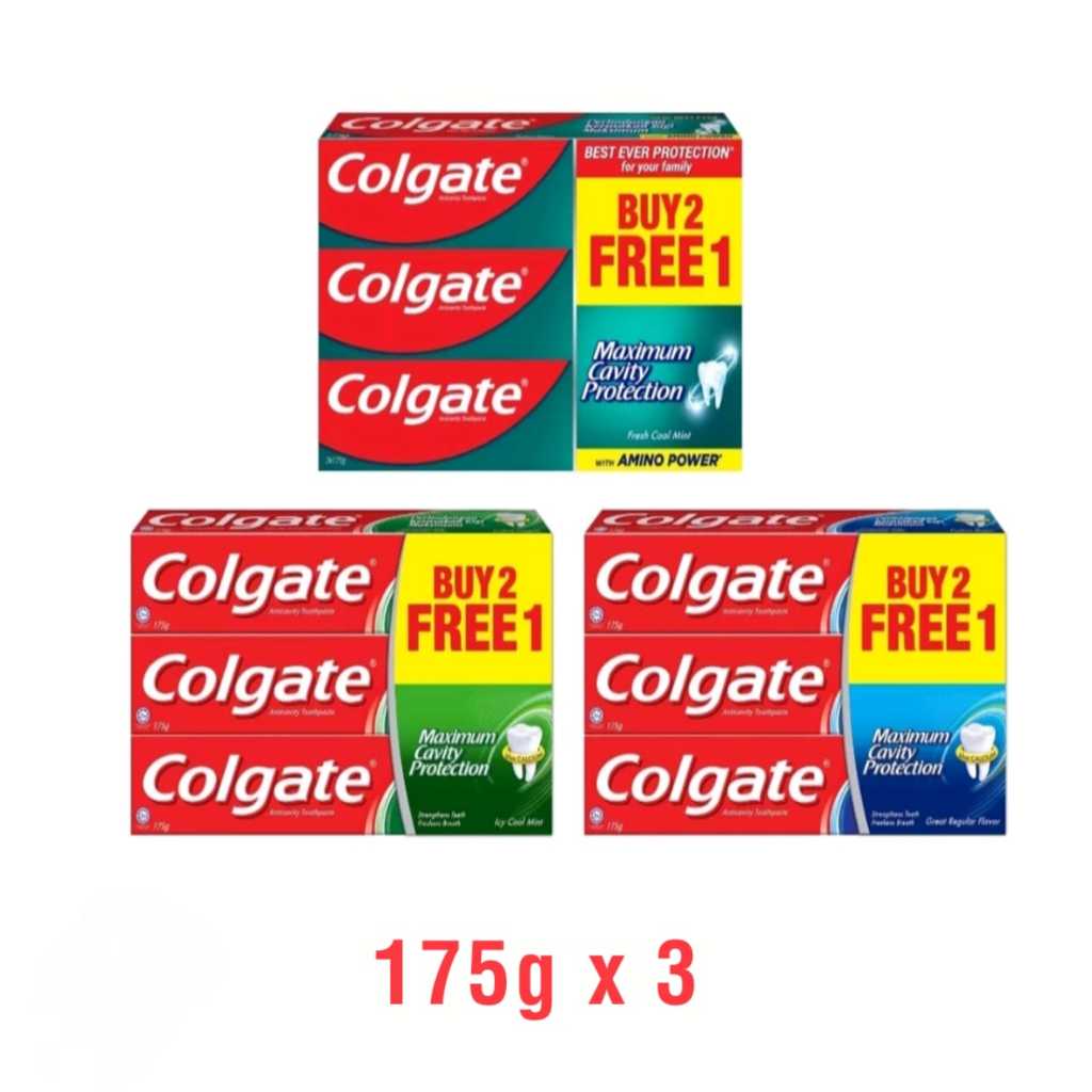 Colgate Maximum Cavity Protection Toothpaste (175g x 3) Fresh Cool Mint ...