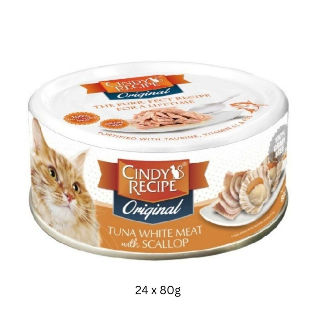 Cindy's Recipe Original Tuna White Meat With Scallop Canned Cat Food ...
