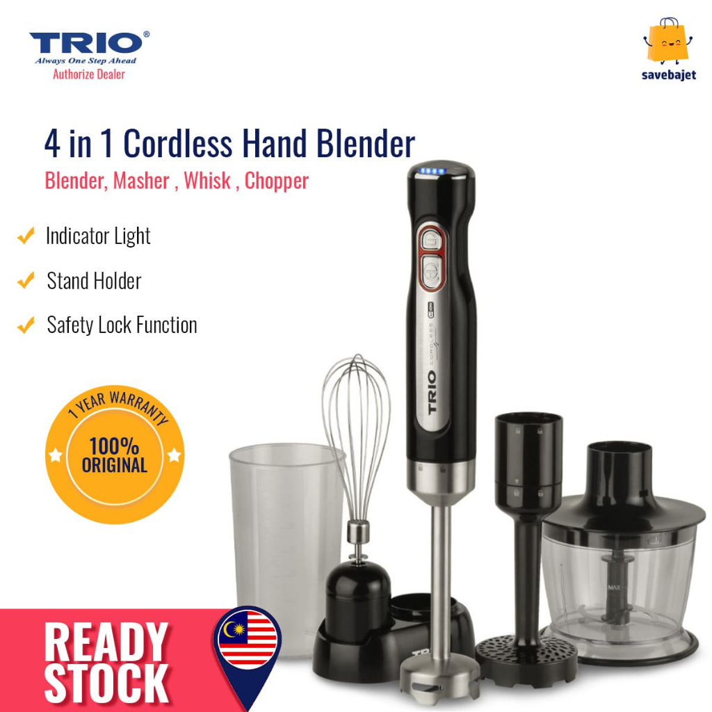 TRIO Cordless Rechargeable Hand Blender TRS-51HB | Shopee Malaysia