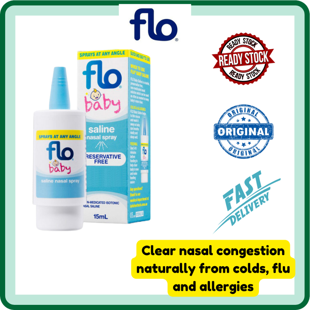 FLO Baby Saline Spray (15ml) [EXP: 11/26] Flo Baby Spray | Nasal Spray ...