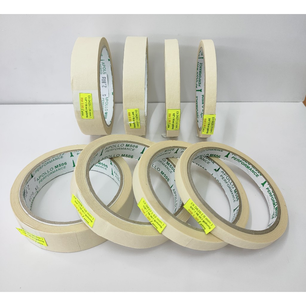 Apollo M506 performance masking tape 9mm/12mm/18mm/24mm | Shopee Malaysia